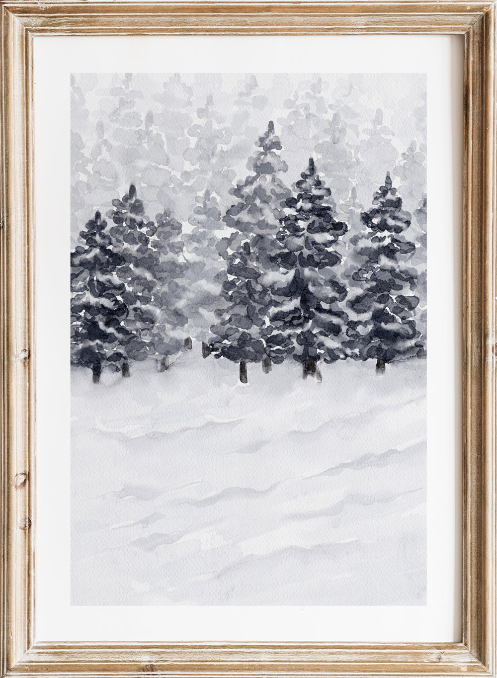 winter pine trees wall art