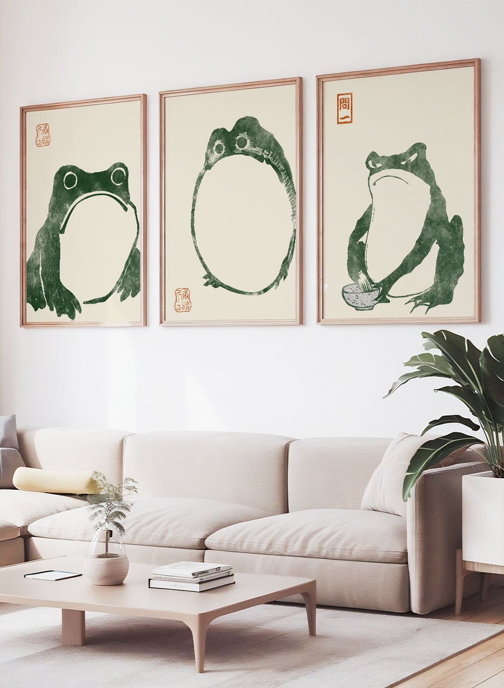 Japanese Frog Matsumoto Hoji 松本奉時 Toad Set of 3 Woodblock Art Print ...
