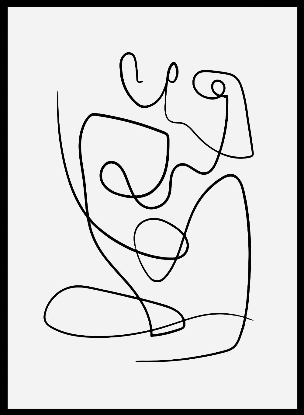 Sitting Body Figure Line Art Print | Minimalist Boho One Line Print ...