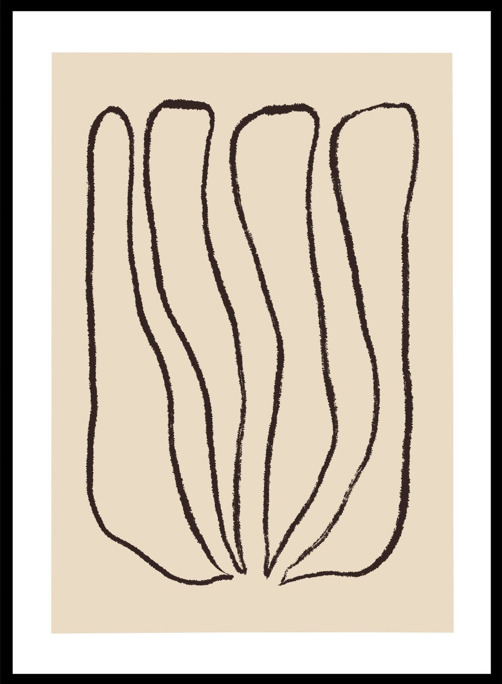 'Organic Form' Aesthetic Art Print | Minimal Abstract Line Drawing Wall ...