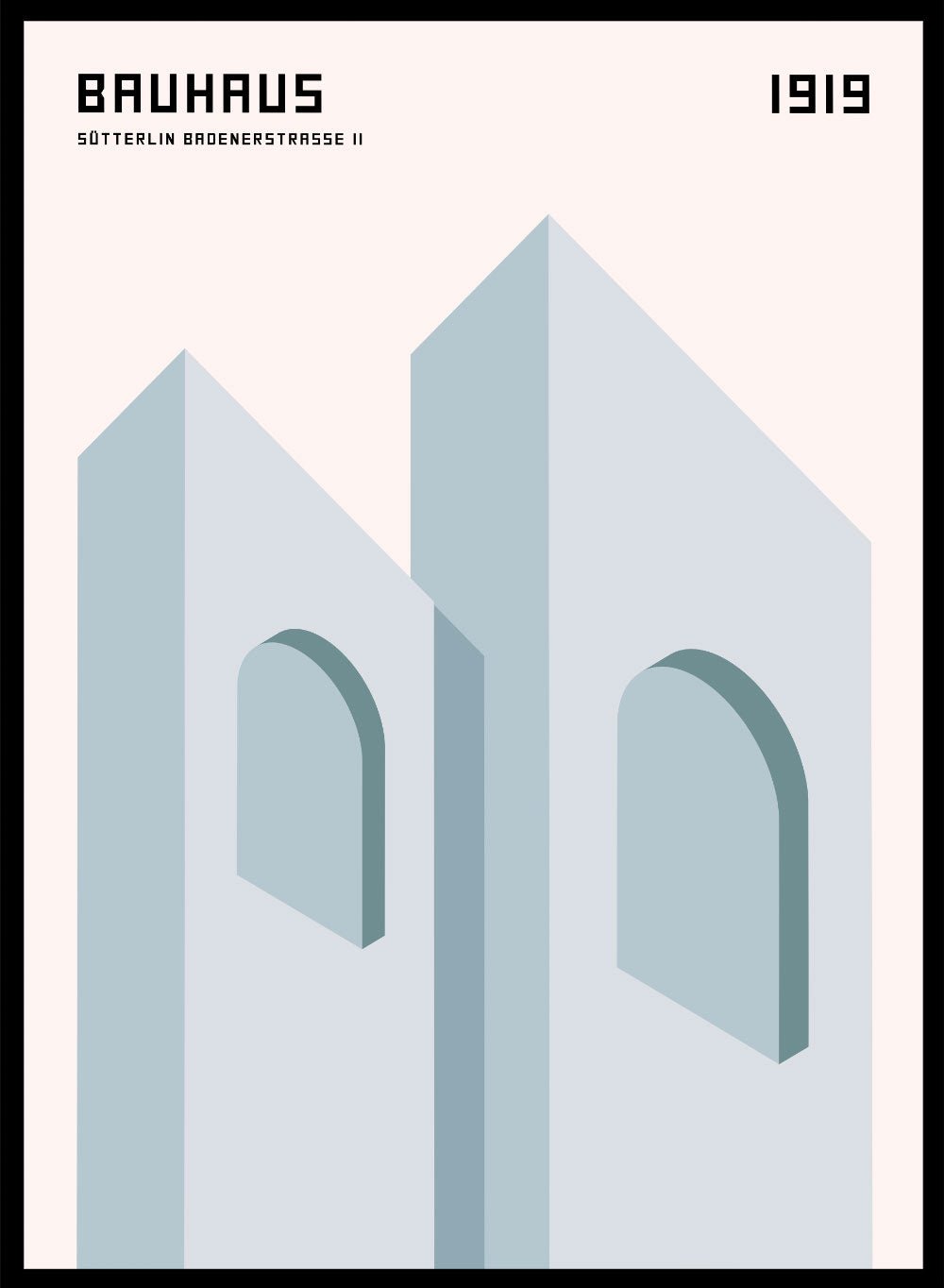 Bauhaus Architecture 1919 Art Print | Bauhaus Ausstellung Weimar 1923 ...