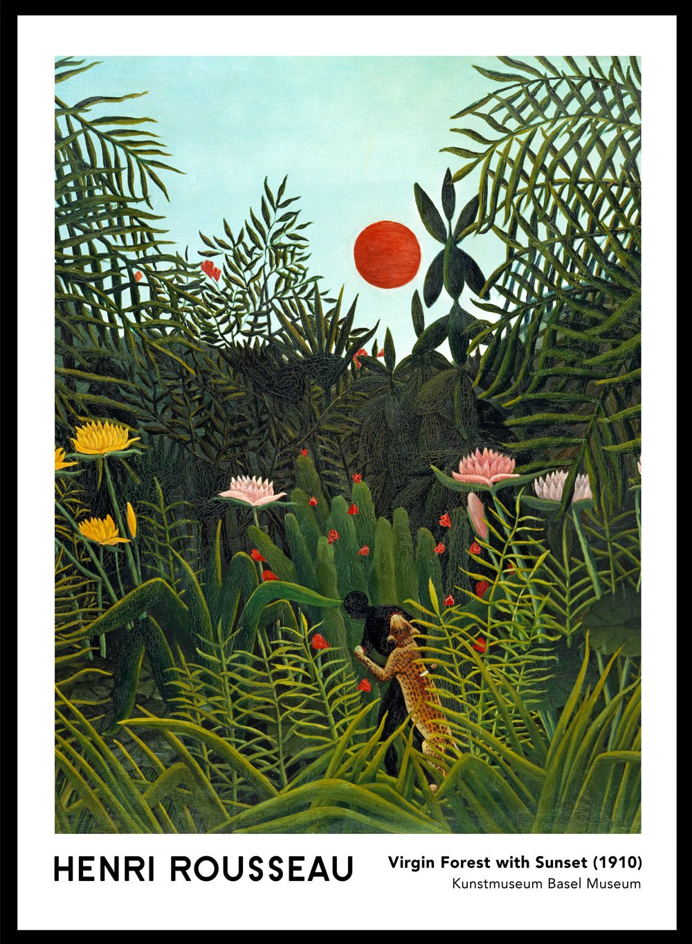 Henri Rousseau Virgin Forest with Sunset 1910 Vintage Painting Art ...