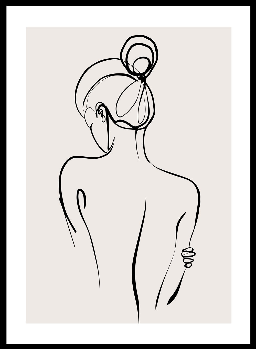 One Line Modern Girl Silhouette Line Art Print | Single Line Minimalist ...