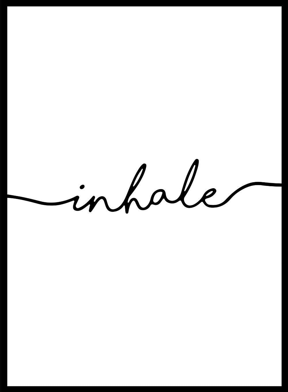 Minimalist Inhale Word Typography Art Print | Positive Inspiration ...